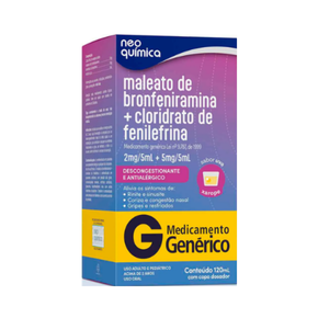 MALEATO DE BRONFENIRAMINA 2MG/5ML + CLORIDRATO DE FENILEFRINA 5MG/5ML ...